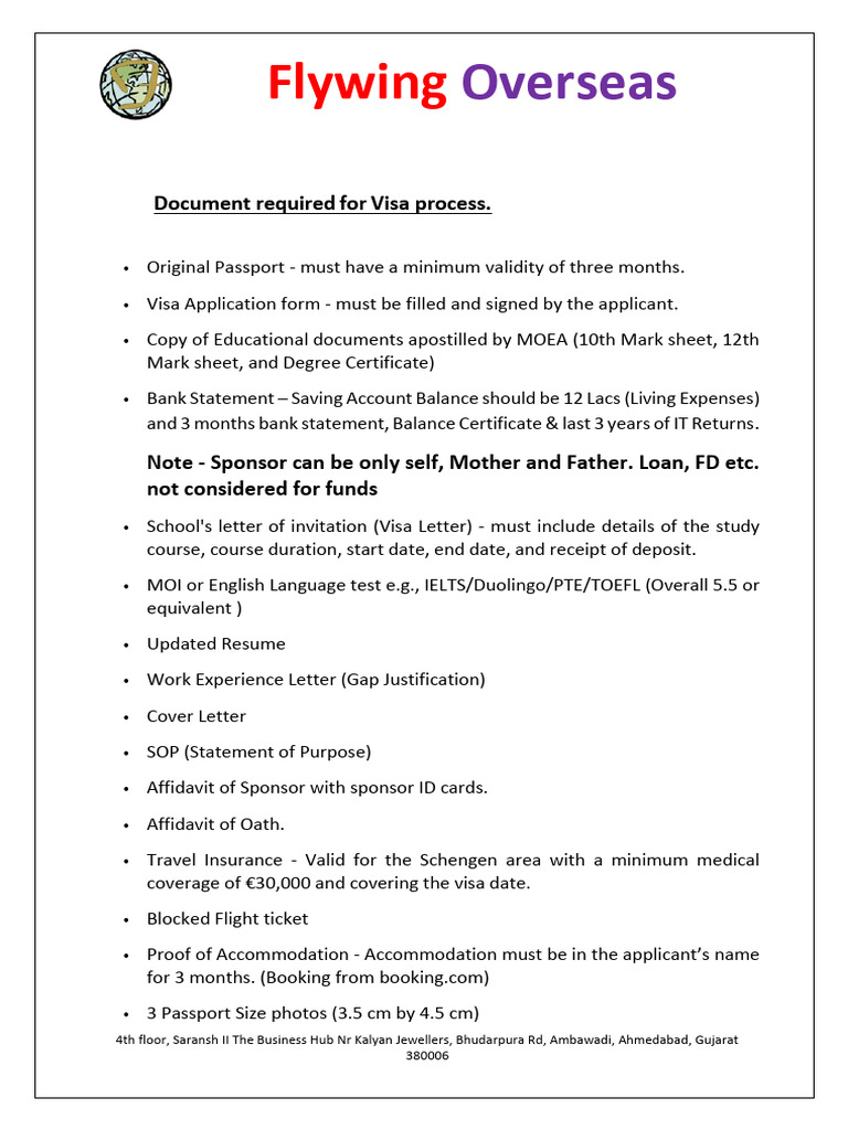 3.GCM Docs Req For Visa and Stepwise Process | PDF | Travel Visa | Passport