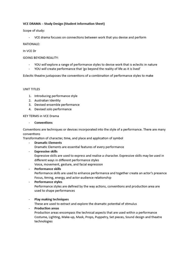 Vce Drama | PDF | Rituals | Gesture