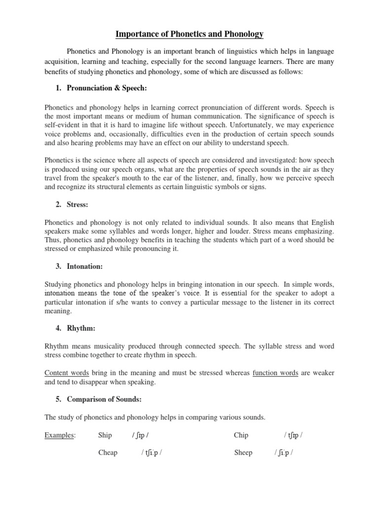 Benefits of Phonetics and Phonology | PDF | Language Arts & Discipline