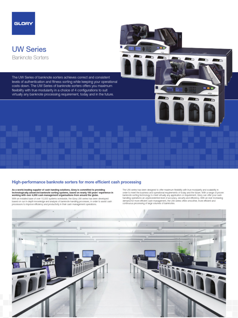 Glory UW Series Datasheet EN | PDF | Banknote | Cash