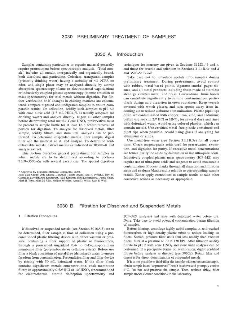 3030-Pre Eleminary Sample Treatment | PDF