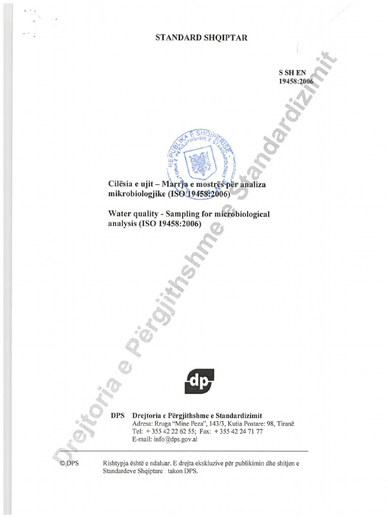 ISO-19458-2006 - Sampling Mikrobiologi Air | PDF