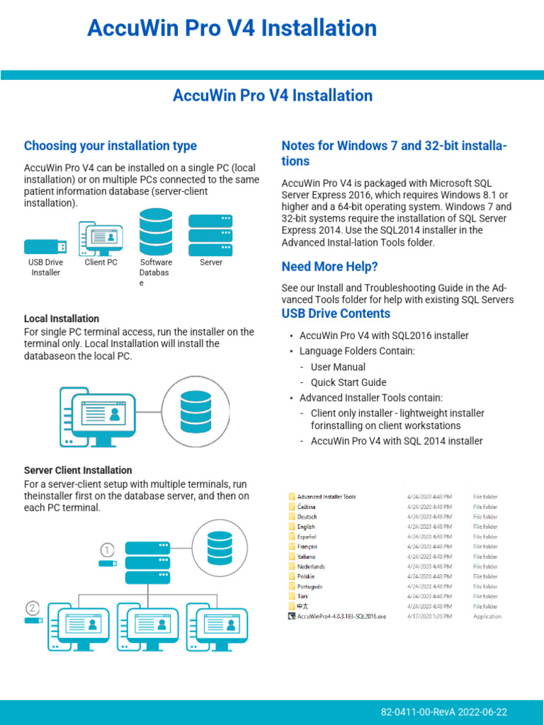 AccuWin Pro V4 Installation Guide | PDF | Microsoft Sql Server | Microsoft Windows