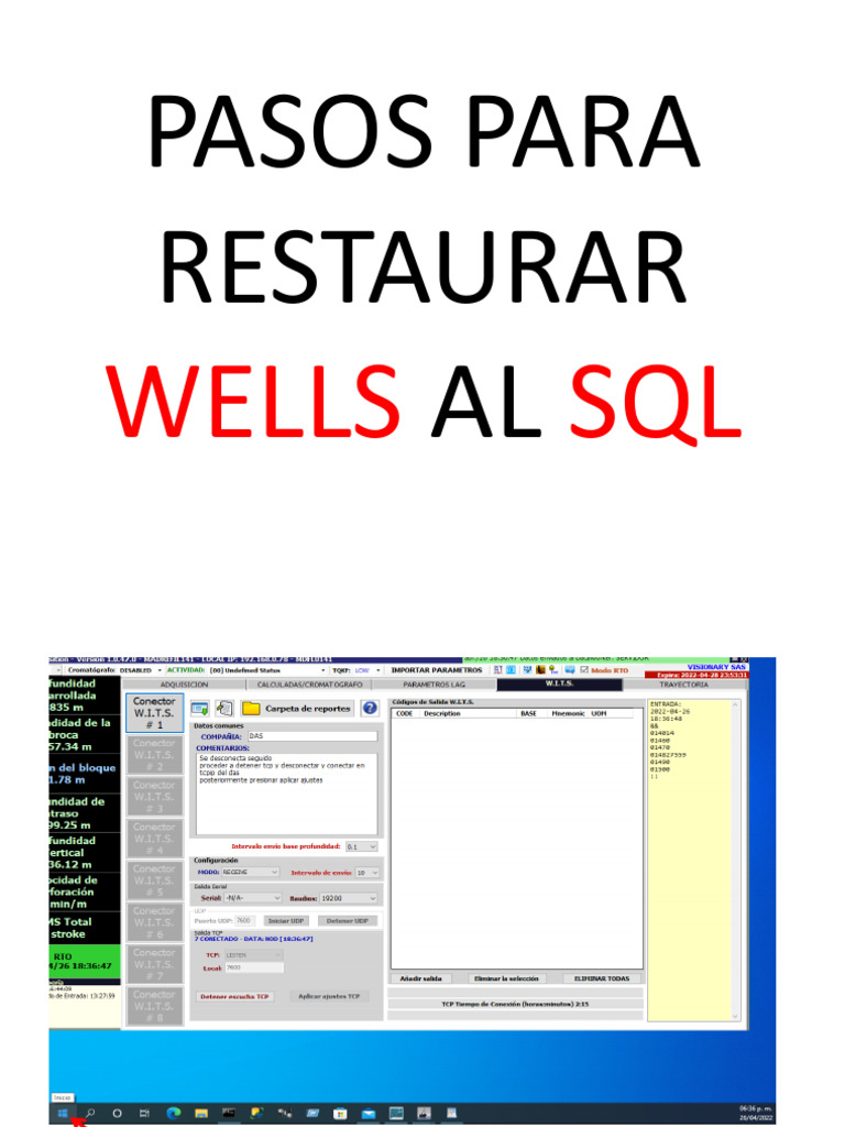 Restaurar Wells Al SQL | PDF