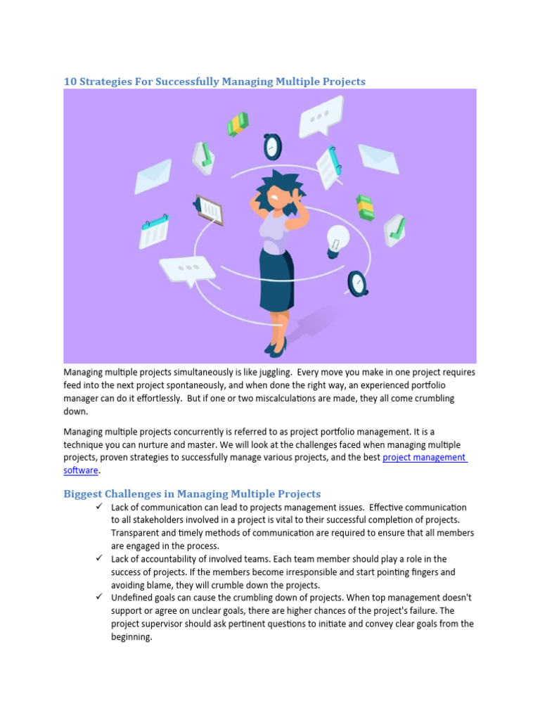 10 Strategies For Successfully Managing Multiple Projects - Edited2 | PDF | Project Management ...