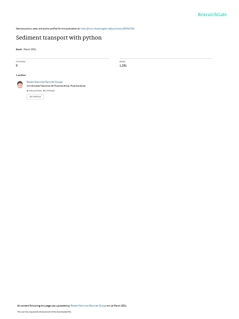 Sediment Transport With Python | PDF | Density | Physical Sciences