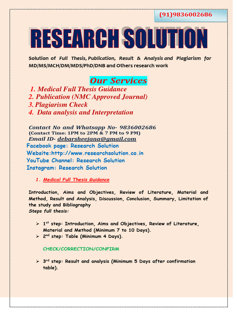 Research Solution | Download Free PDF | Thesis | Doctor Of Medicine