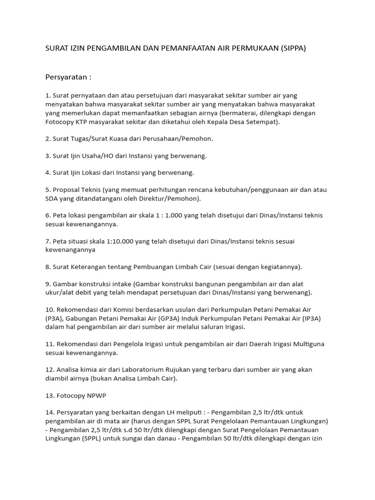 Surat Izin Sippa | PDF