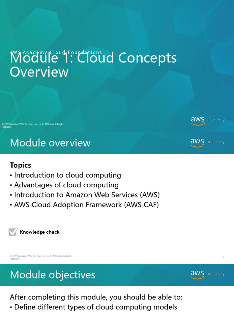 AcademyCloudFoundations Module 01 | PDF | Cloud Computing | Amazon Web Services