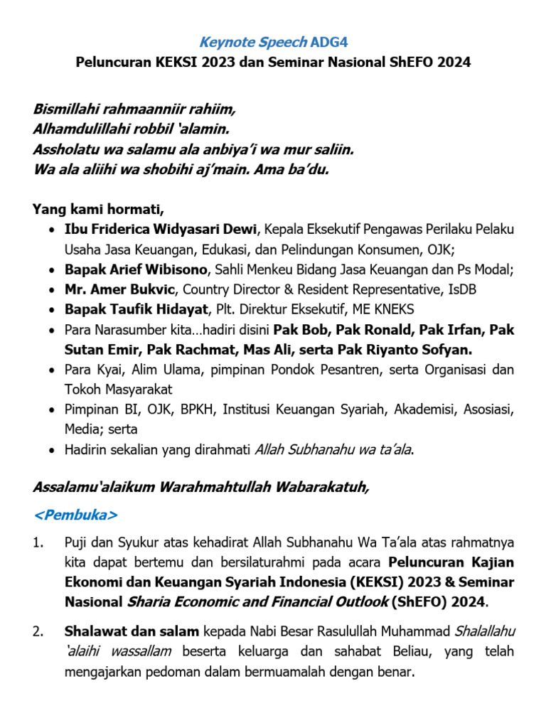 ADG4 - Keynote Speech Launching KEKSI Dan ShEFO 2024 - FINAL | PDF
