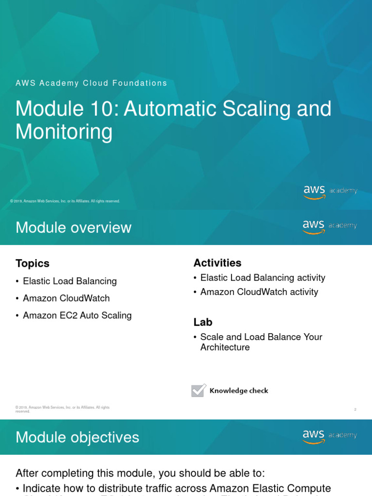 AcademyCloudFoundations Module 10 | PDF | Amazon Web Services | Load Balancing (Computing)