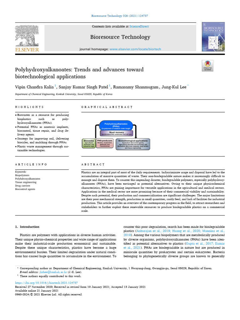 Vipin C K 2021 Biotechnological Applications of pHA | PDF | Tissue Engineering | Mesenchymal ...