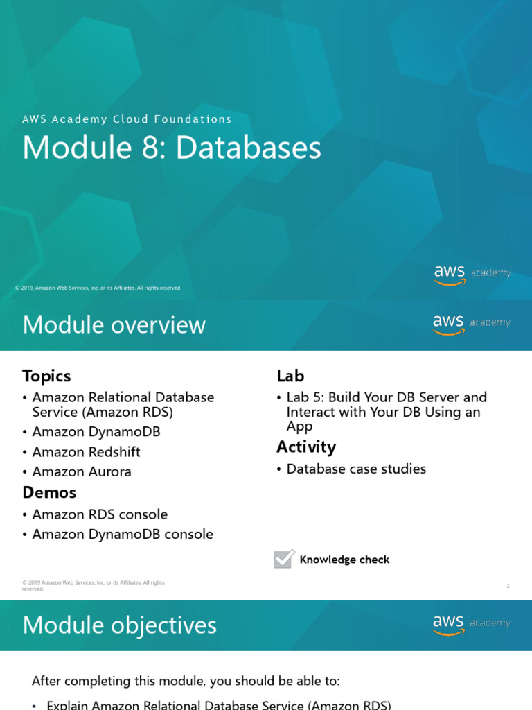 AcademyCloudFoundations Module 08 | PDF | Amazon Web Services ...