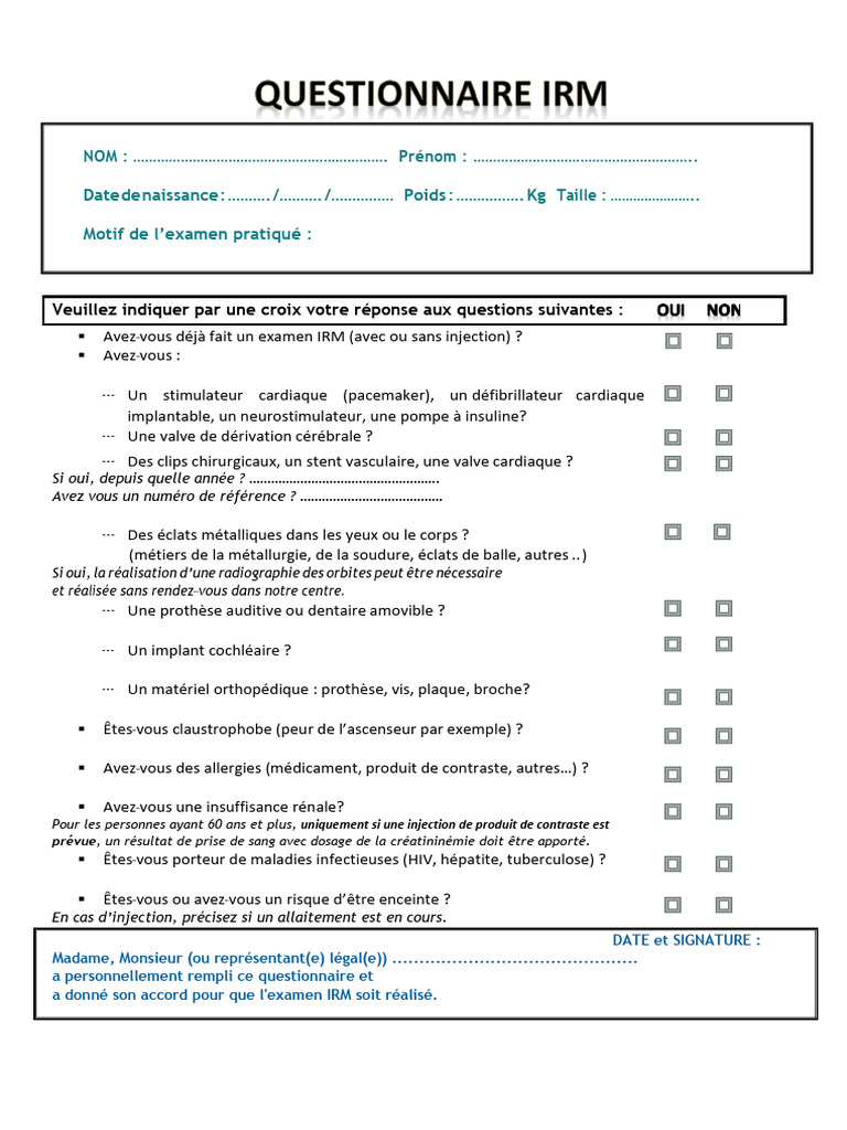 Questionnaire Irm | PDF | Développement personnel | Sciences et ...
