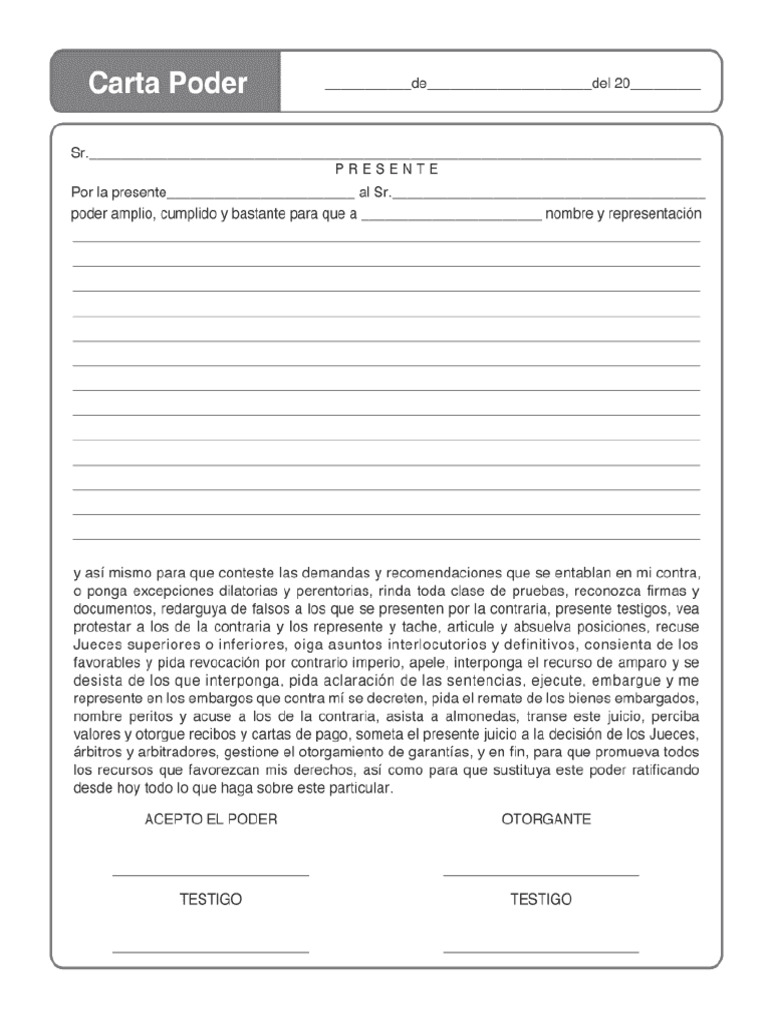 Formato de Carta Poder | PDF
