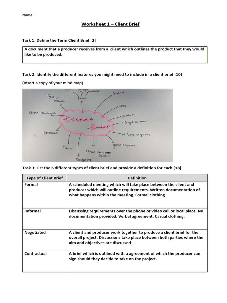 Unit 2 - Client Brief | PDF | Human Communication