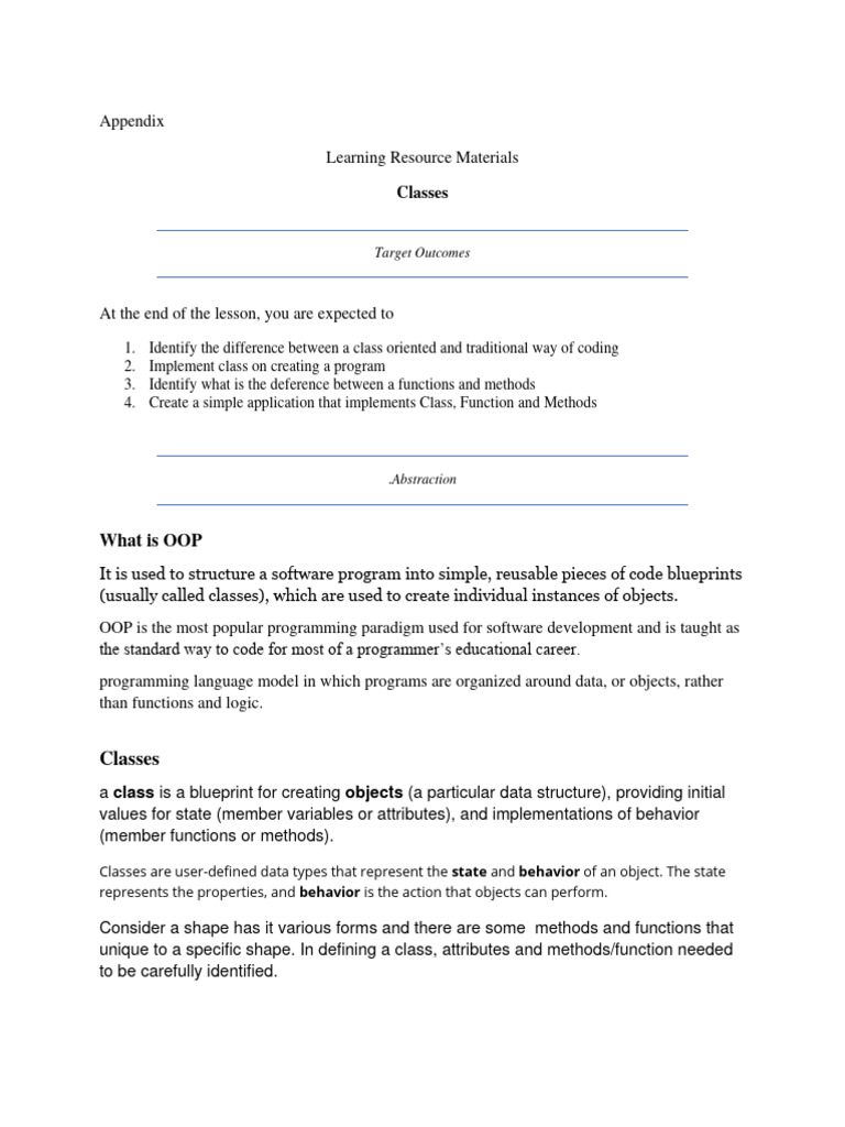 Unit 2 | Download Free PDF | Class (Computer Programming) | Method (Computer Programming)