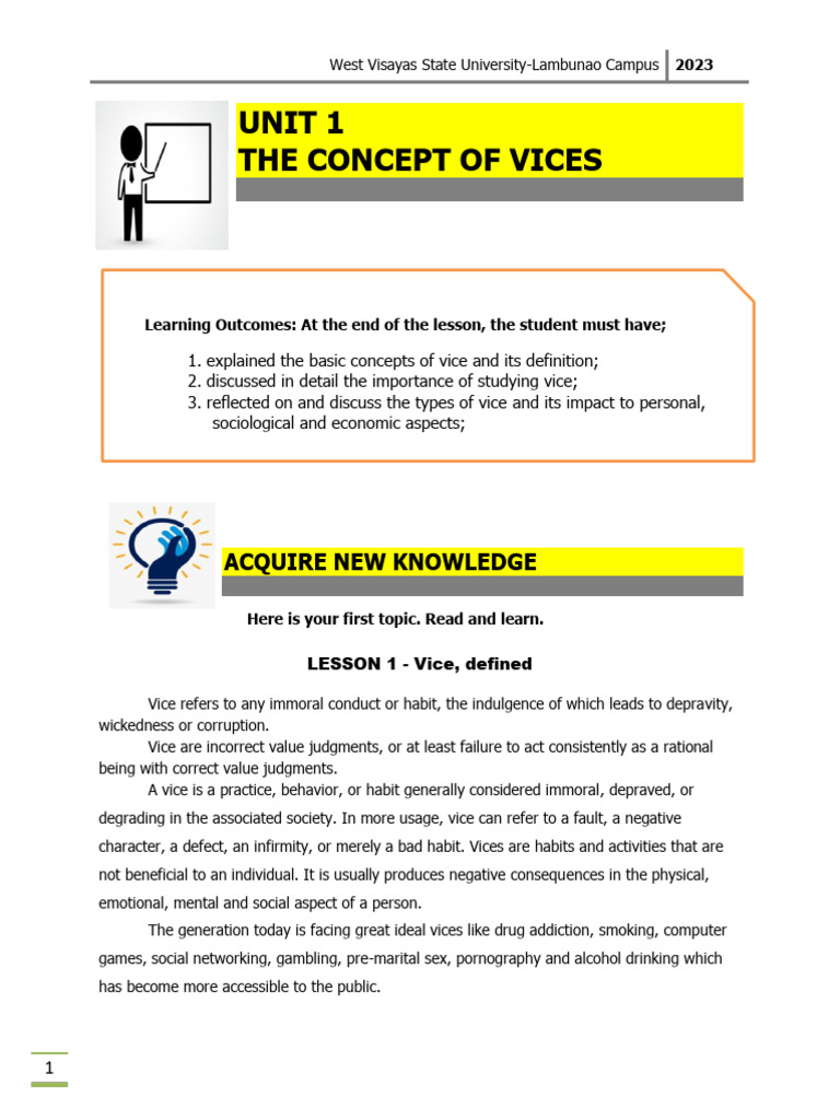 Unit 1 Concept of Vices and Its Control | PDF | Electronic Cigarette | Alcoholism