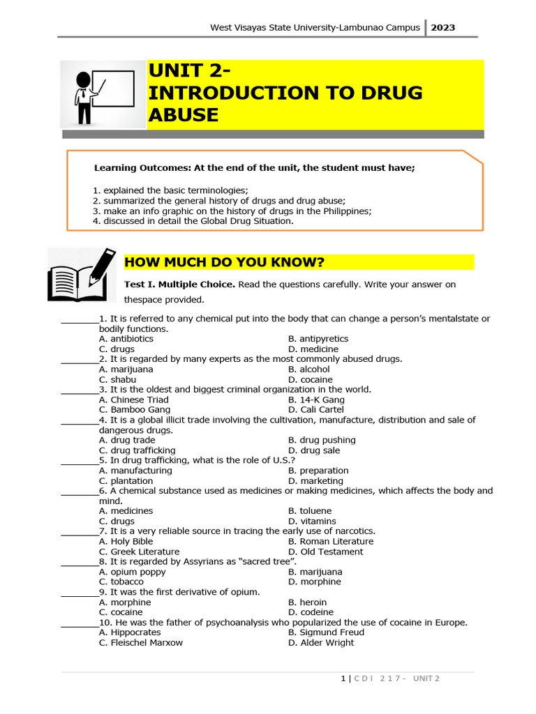 Unit 2 Introduction To Drugs | PDF | Illegal Drug Trade | Opium