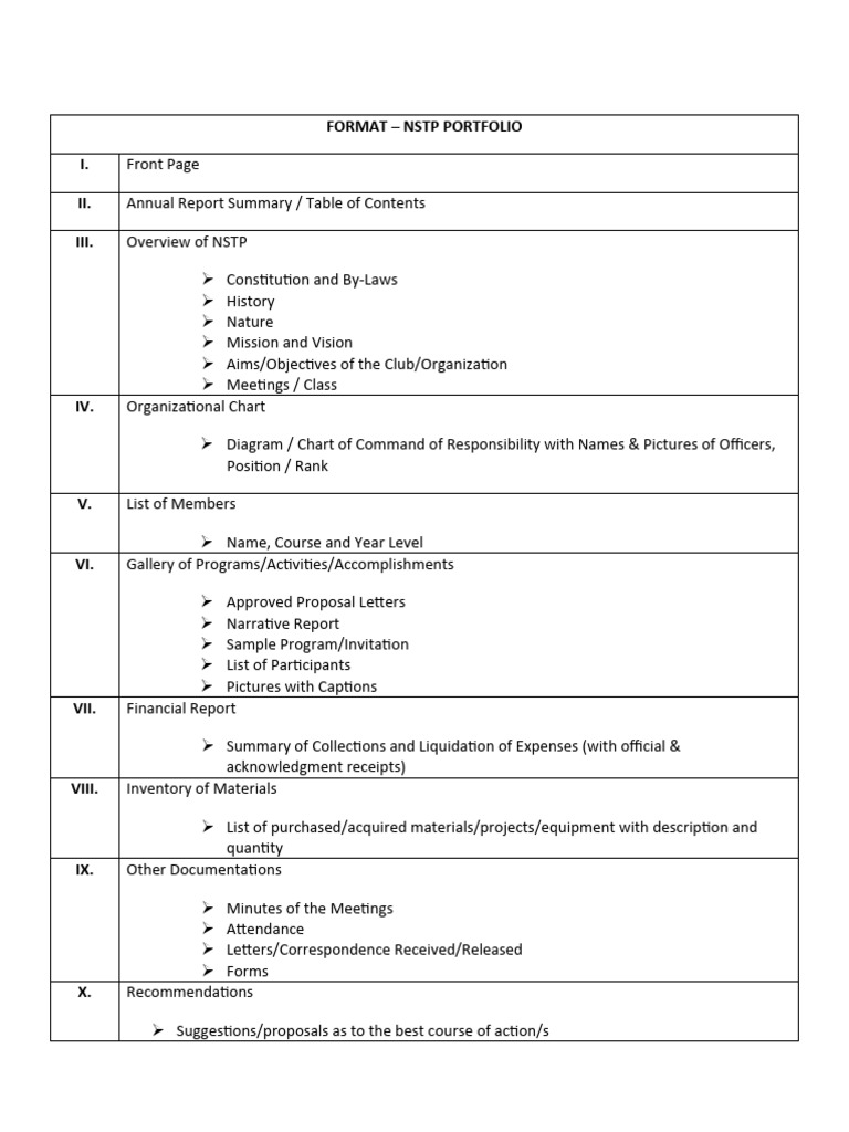 NSTP Portfolio Overview | PDF