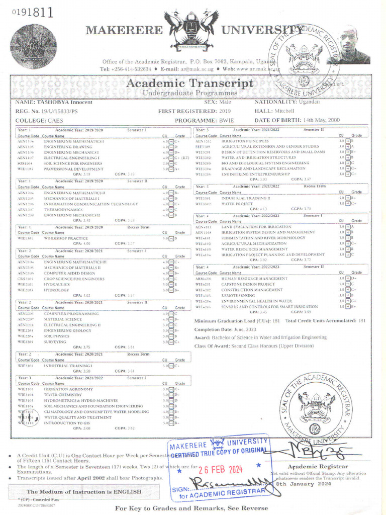 Transcript Certified | PDF