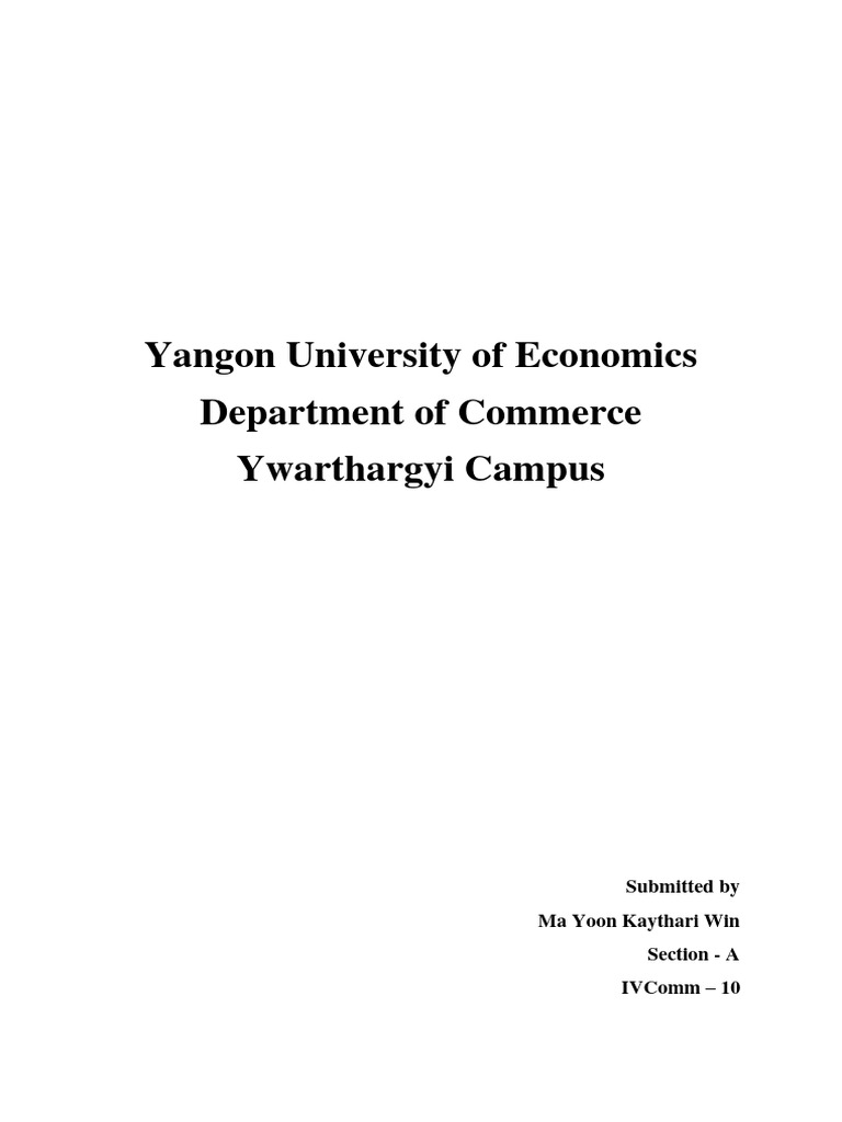 Yangon University of Economics | PDF
