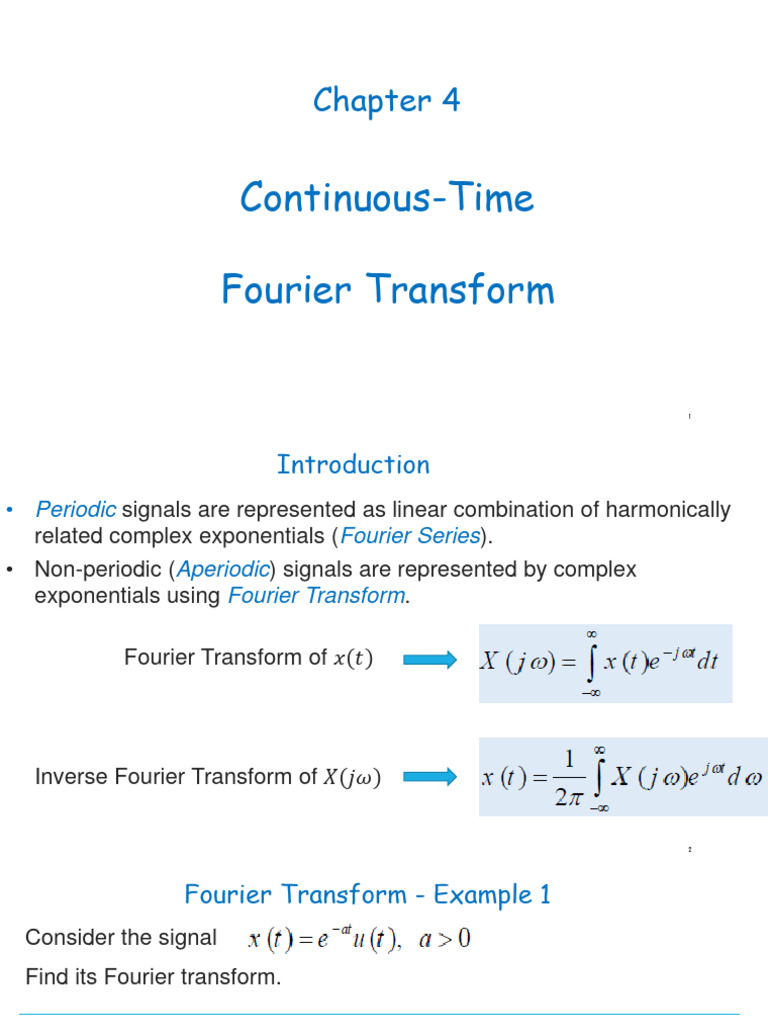 4 Fourier Transform | PDF | Fourier Transform | Fourier Series