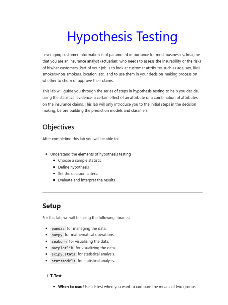 Hypothesis Testing | PDF | P Value | Statistical Hypothesis Testing Hypothesis Testing | PDF | P Value | Statistical Hypothesis Testing
