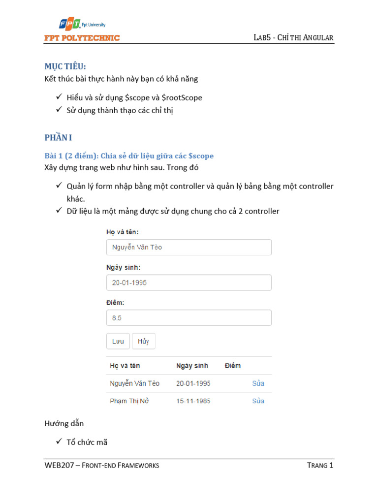 WEB207 - Lab5 - CH - TH - Angular | PDF