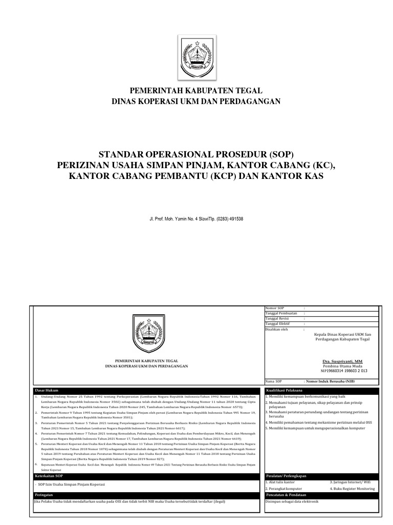 Sop Perizinan Usaha | PDF