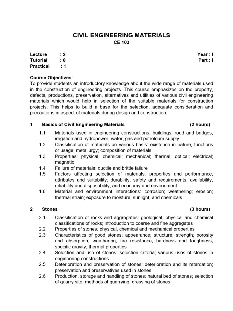 Civil Engineering Materials | PDF | Cement | Mortar (Masonry)