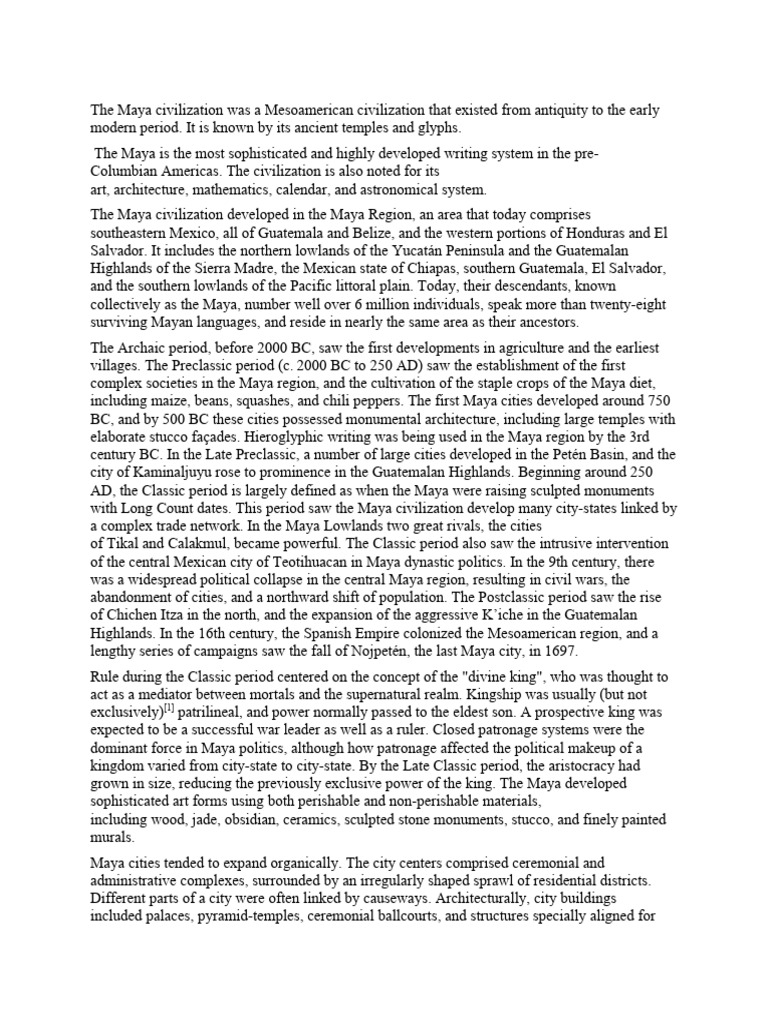Maya Civilization | PDF | Maya Civilization | Mesoamerica
