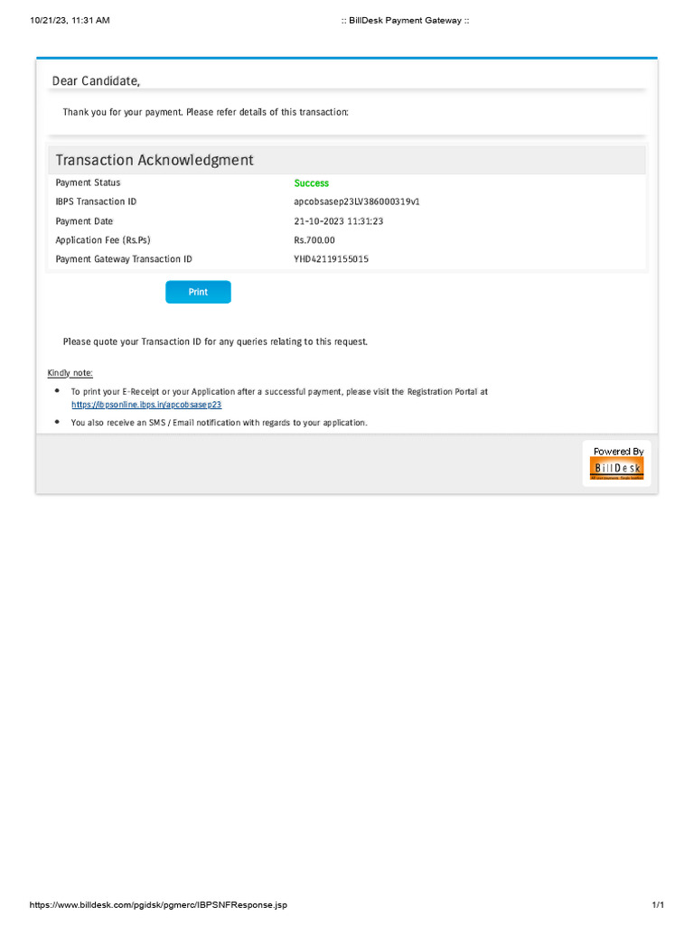 BillDesk Payment Gateway | PDF