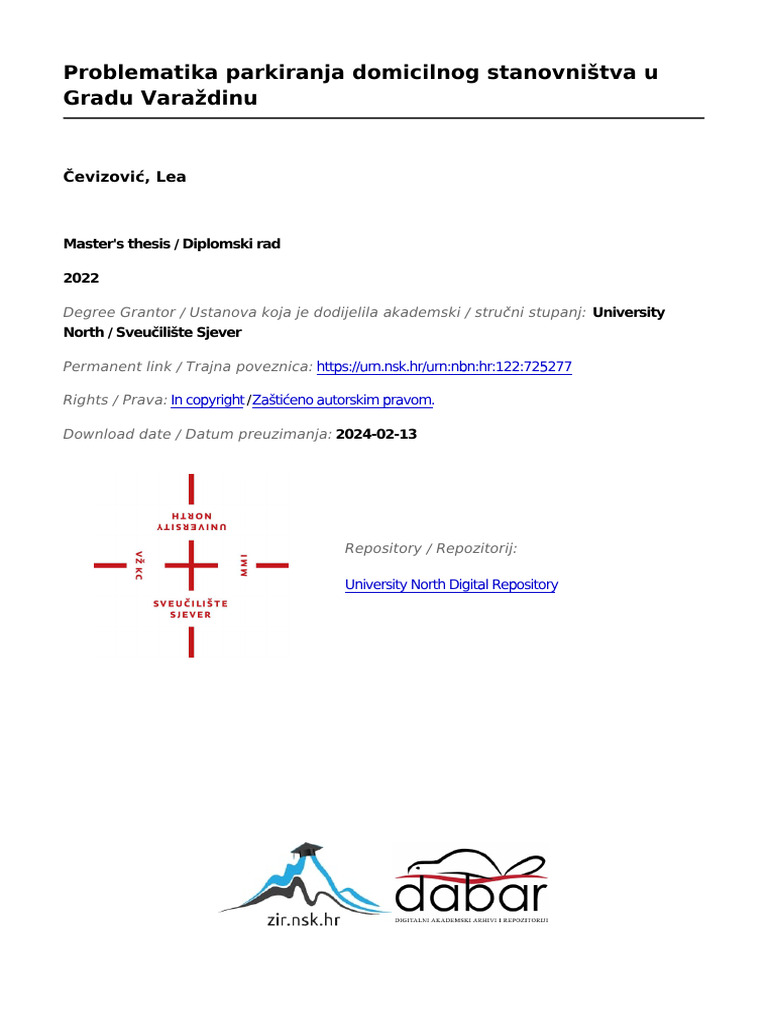 Problematika Parkiranja Domicilnog ST Cevizovic | PDF