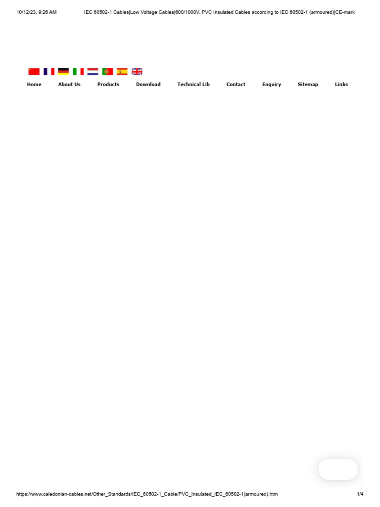 Iec 60502-1 Basic Construction | PDF | Insulator (Electricity) | Electricity