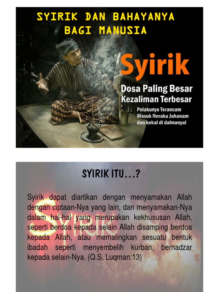 Syirik Dan Bahayanya Bagi Manusia (PAI) | PDF