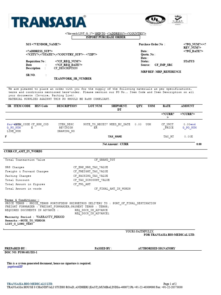 'TBM Import Po Final With Fonts 5 | PDF | Economies | Business