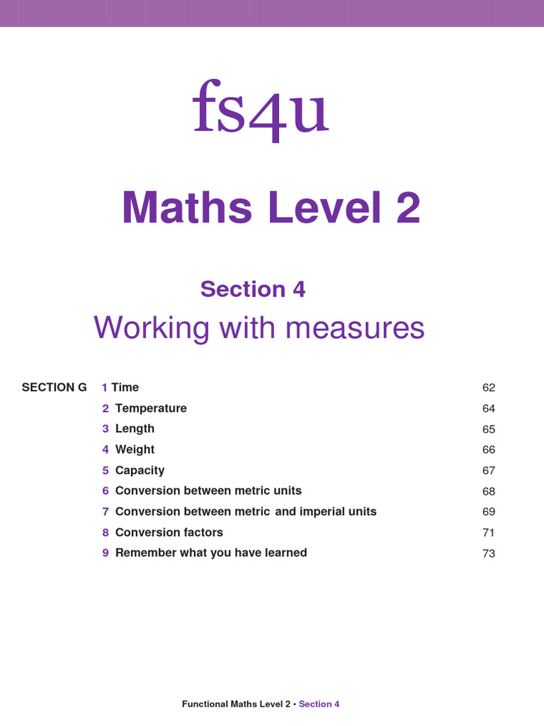 Functional Skills Maths: Measures Guide | PDF | Litre | Pint