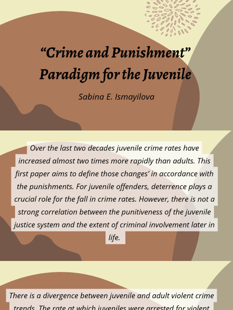 Crime and Punishment Paradigm For The Juvenile | PDF | Juvenile Delinquency | Crime & Violence