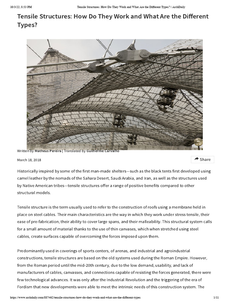 Tensile Structures - How Do They Work and What Are The Different Types - ArchDaily | PDF ...