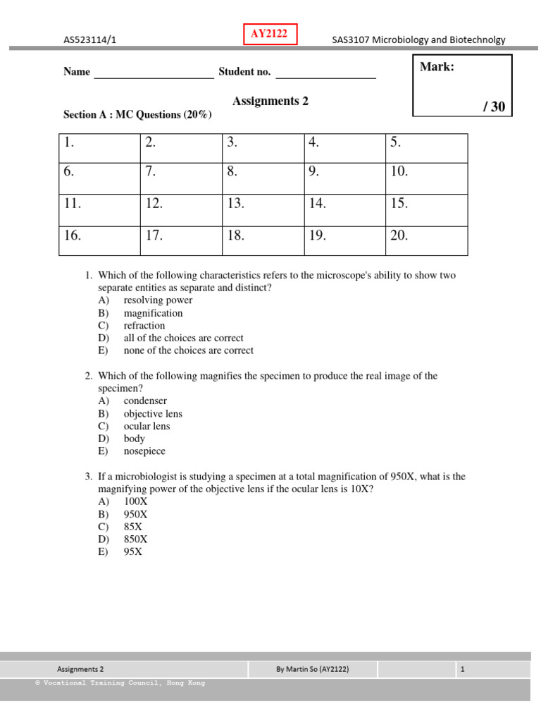 Assignment 2 | PDF | Angular Resolution | Virus