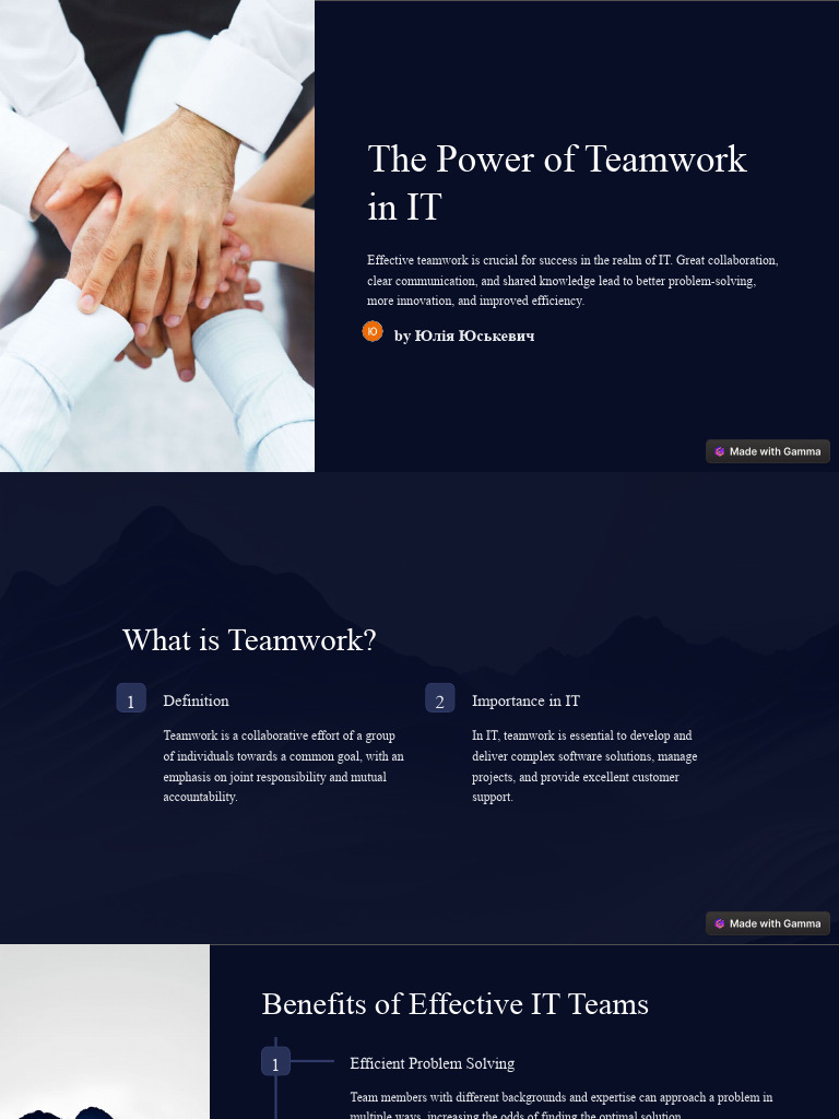 Effective Teamwork Strategies in IT | PDF | Team Building | Collaboration