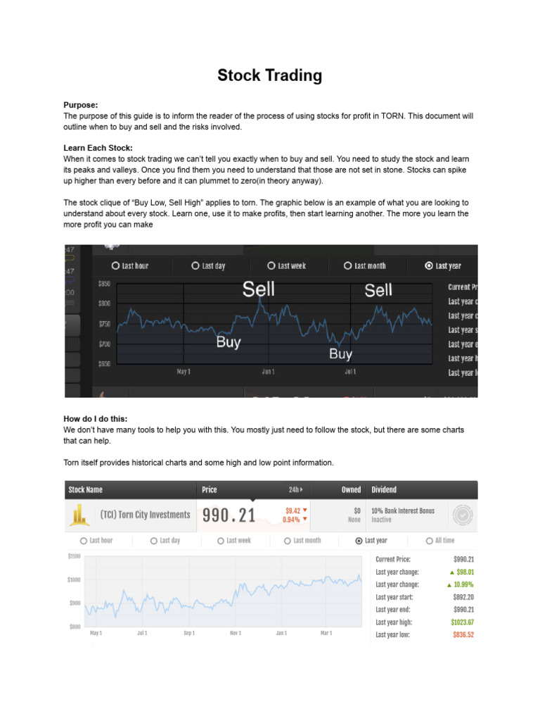 Stock Trading | PDF | Stocks | Stock Trader