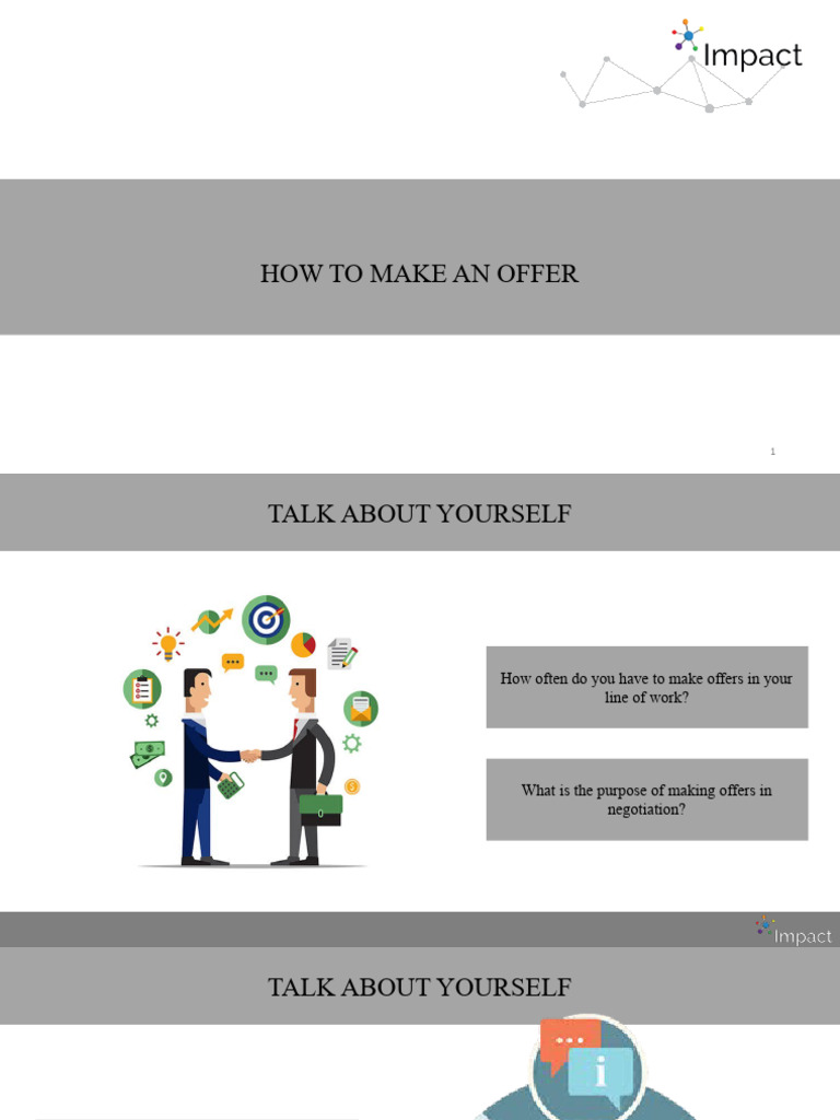 (IMPACT) Pre Inter 1 - Lesson 7 - How To Make An Offer | PDF | Salary ...
