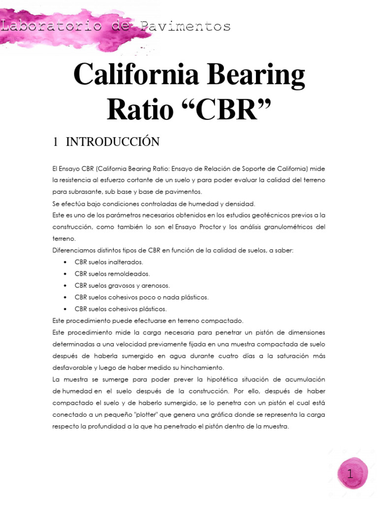 CBR Subrasante | Descargar gratis PDF | Densidad | Agua