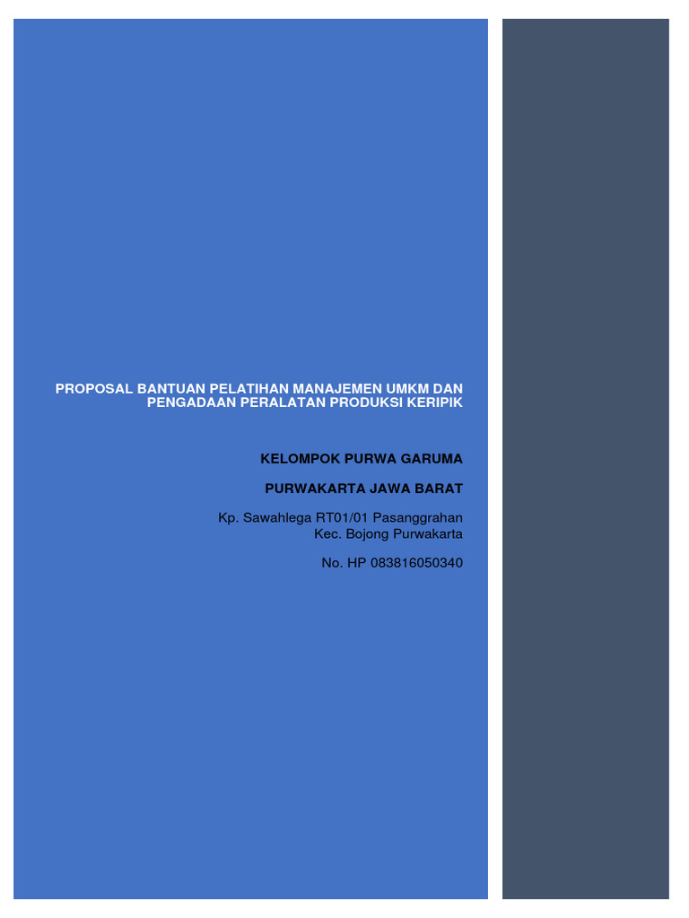 Proposal TKM 2020 - Purwakarta | PDF