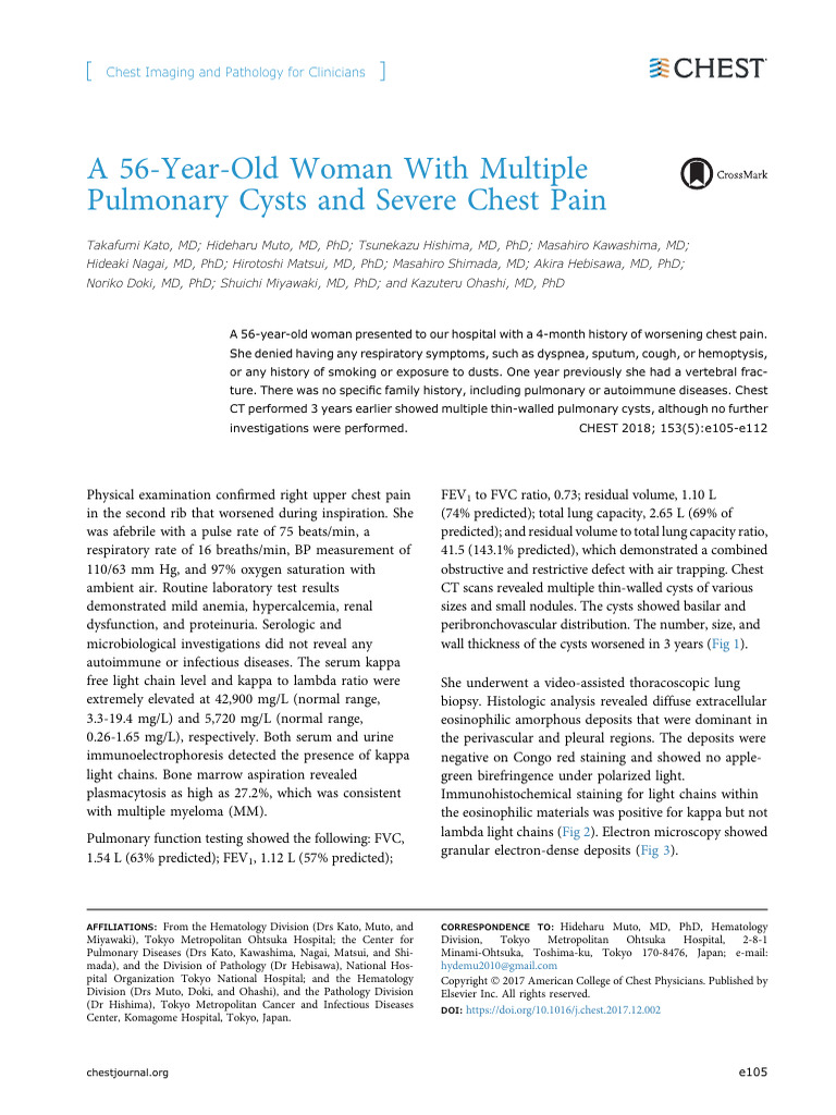 A 56 Year Old Woman With Multiple Pulmonary Cysts | PDF | Self ...
