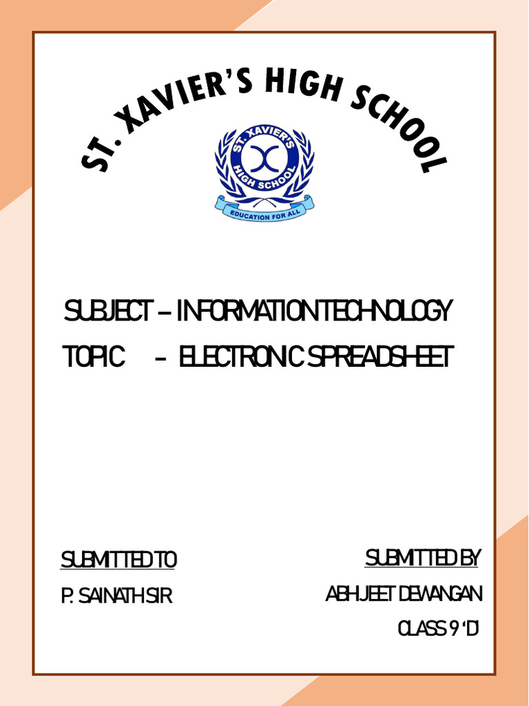 Electronic Spreadsheet | PDF | Spreadsheet | Microsoft Excel Electronic Spreadsheet | PDF | Spreadsheet | Microsoft Excel