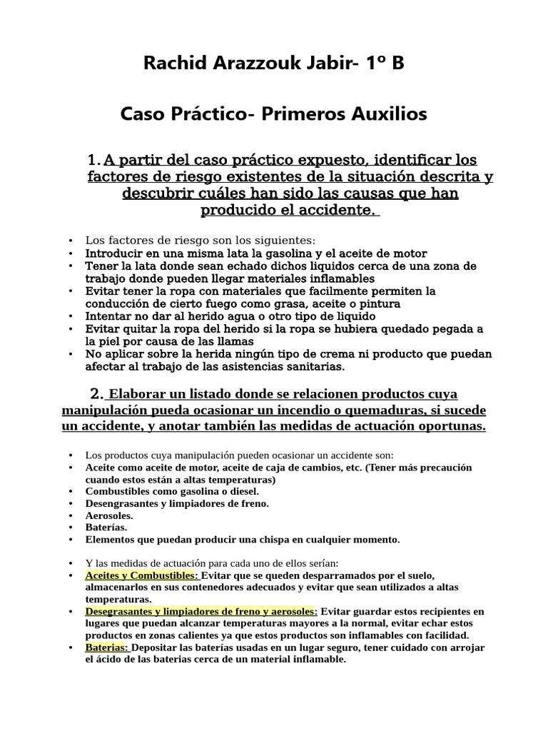 Practica de Primeros Auxilios | PDF | Petróleo | Primeros auxilios Practica de Primeros Auxilios | PDF | Petróleo | Primeros auxilios