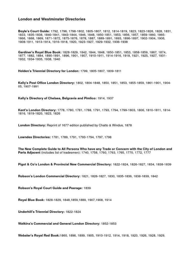 Directories and Court Guides | PDF